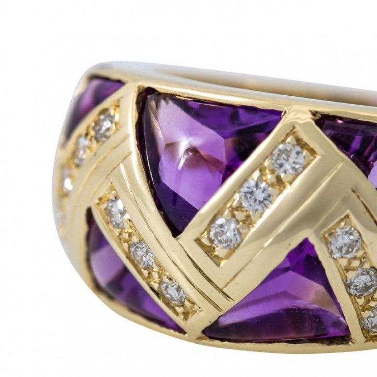 Ring with 6 Buff Top Cut Amethysts For Sale at 1stDibs