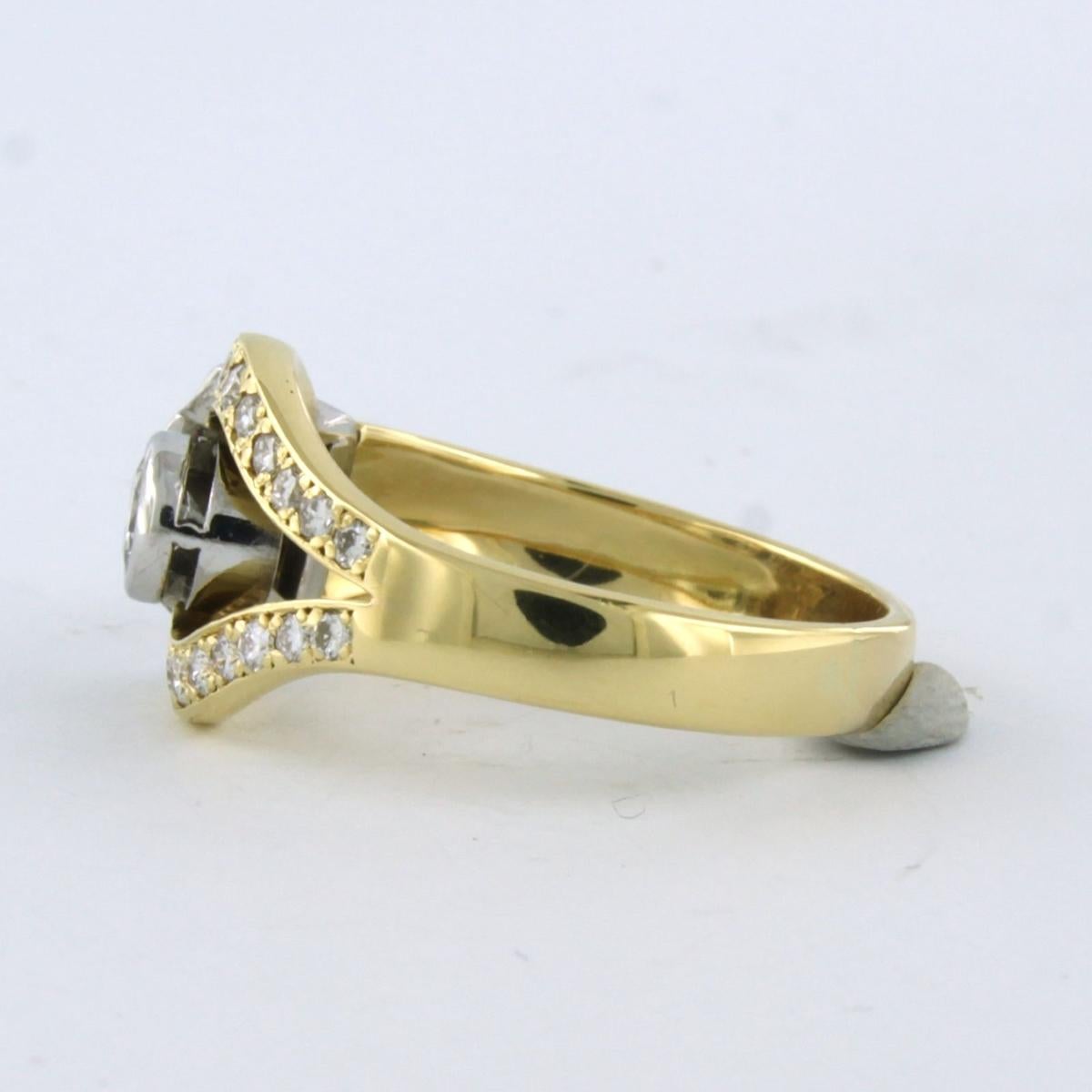 Ring with brilliant and taper cut diamonds up to 0.75ct 18k gold 7.2 ...
