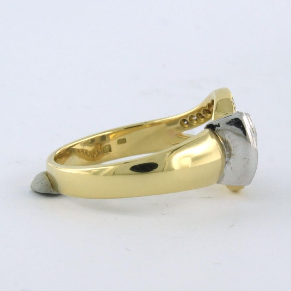 Ring with brilliant and taper cut diamonds up to 0.75ct 18k gold 7.2 ...