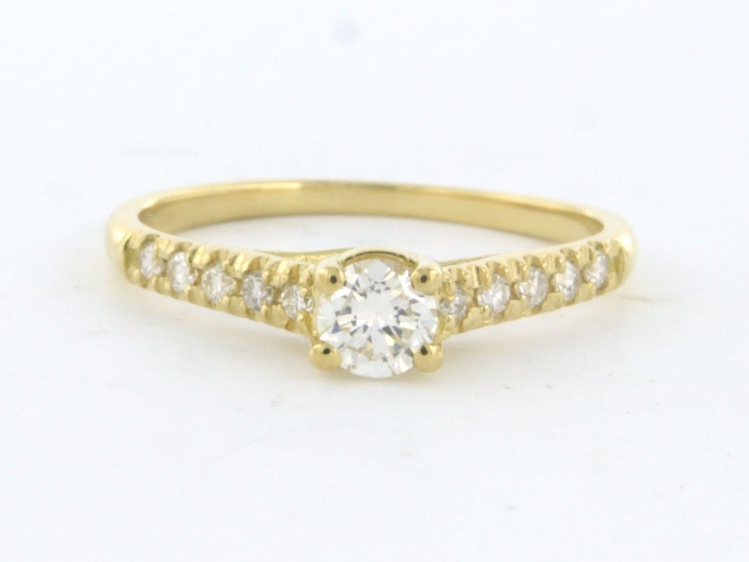 Ring with brilliant cut diamonds up to 0.46ct 18k yellow gold For Sale at 1stDibs