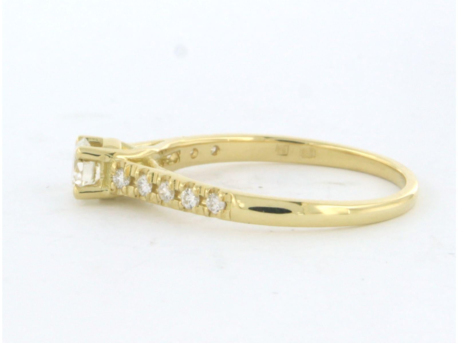 Ring with brilliant cut diamonds up to 0.46ct 18k yellow gold For Sale at 1stDibs