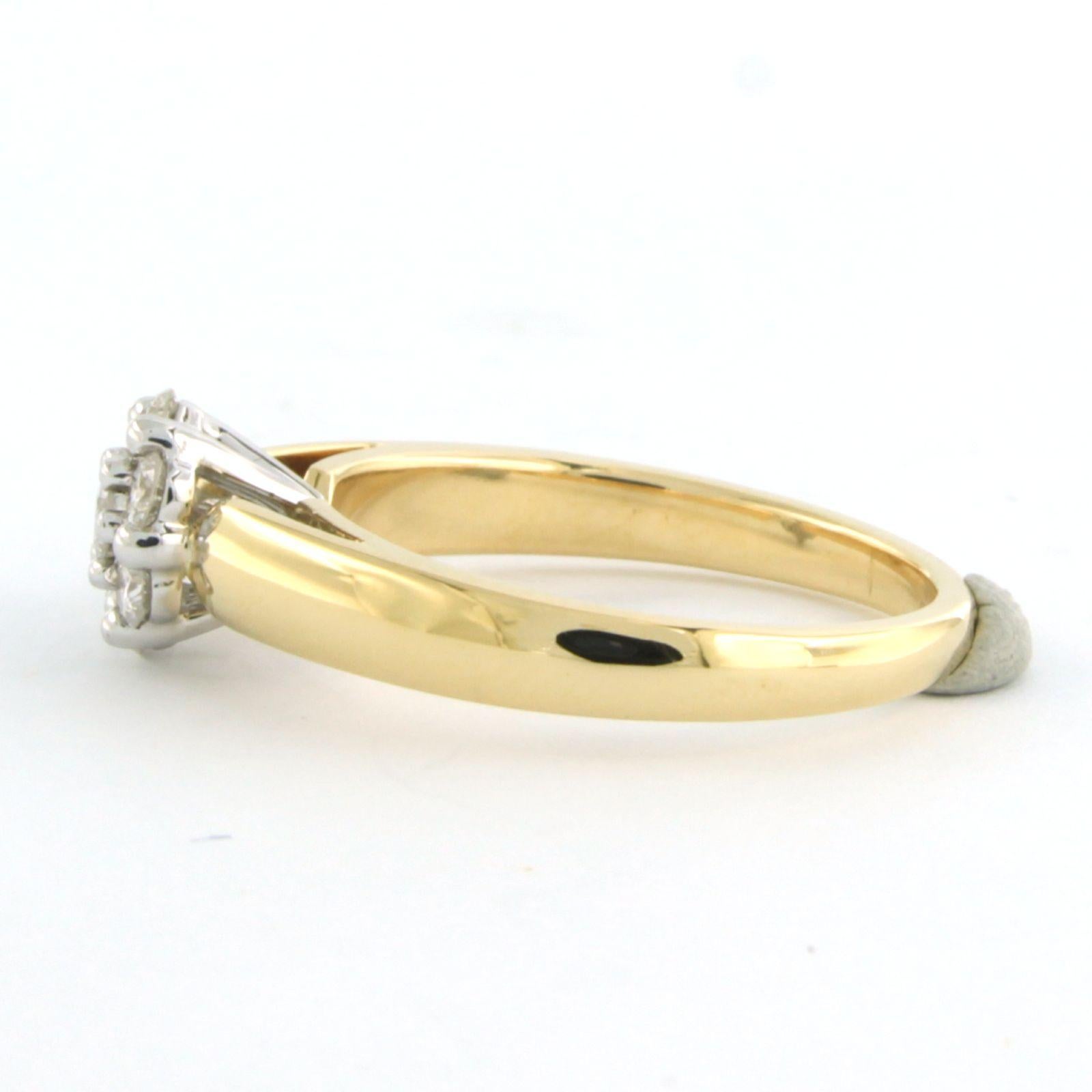 Ring with brilliant cut diamonds up to 0.49ct 18k bicolour gold For Sale at 1stDibs