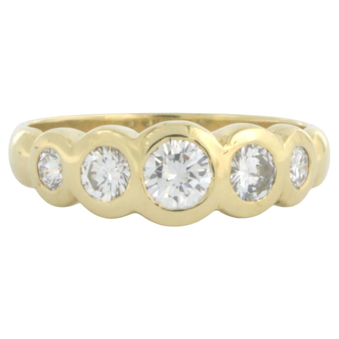 Ring with brilliant cut diamonds up to 0.44 ct 18k yellow gold For Sale ...