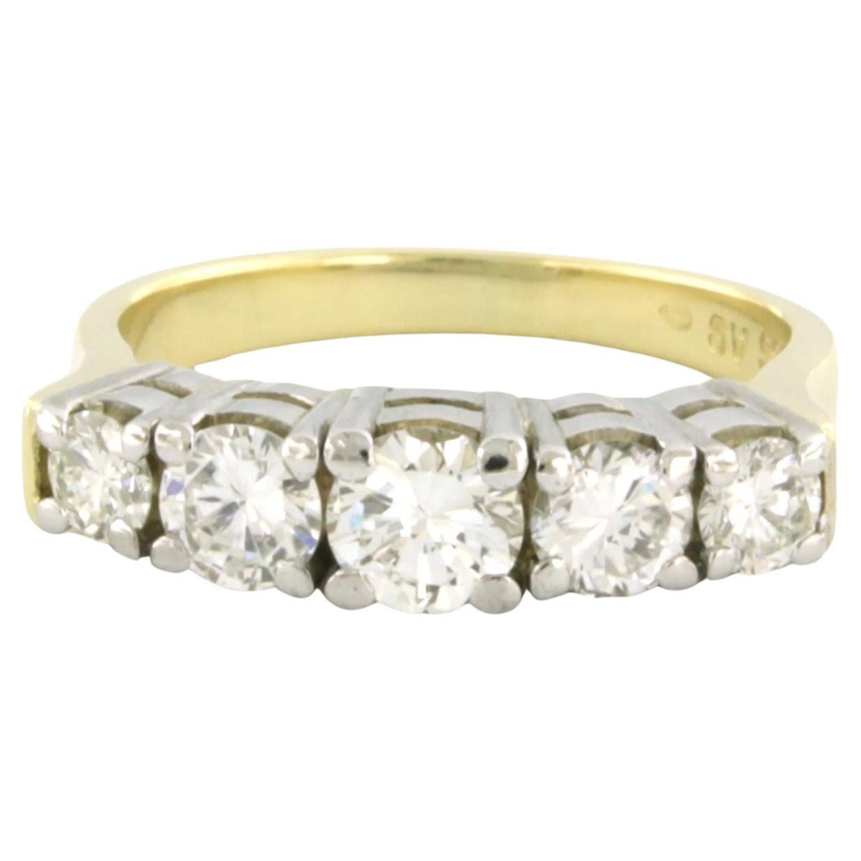 Ring with brilliant cut diamonds up to 0.45ct 14k bicolour gold For ...