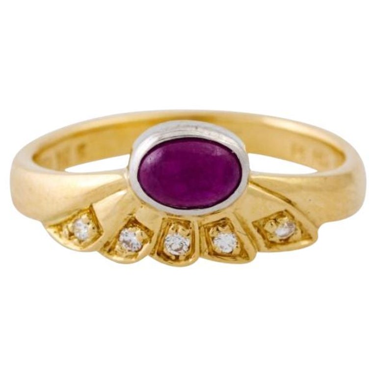 Ring with Cabochon Cut Ruby For Sale at 1stDibs