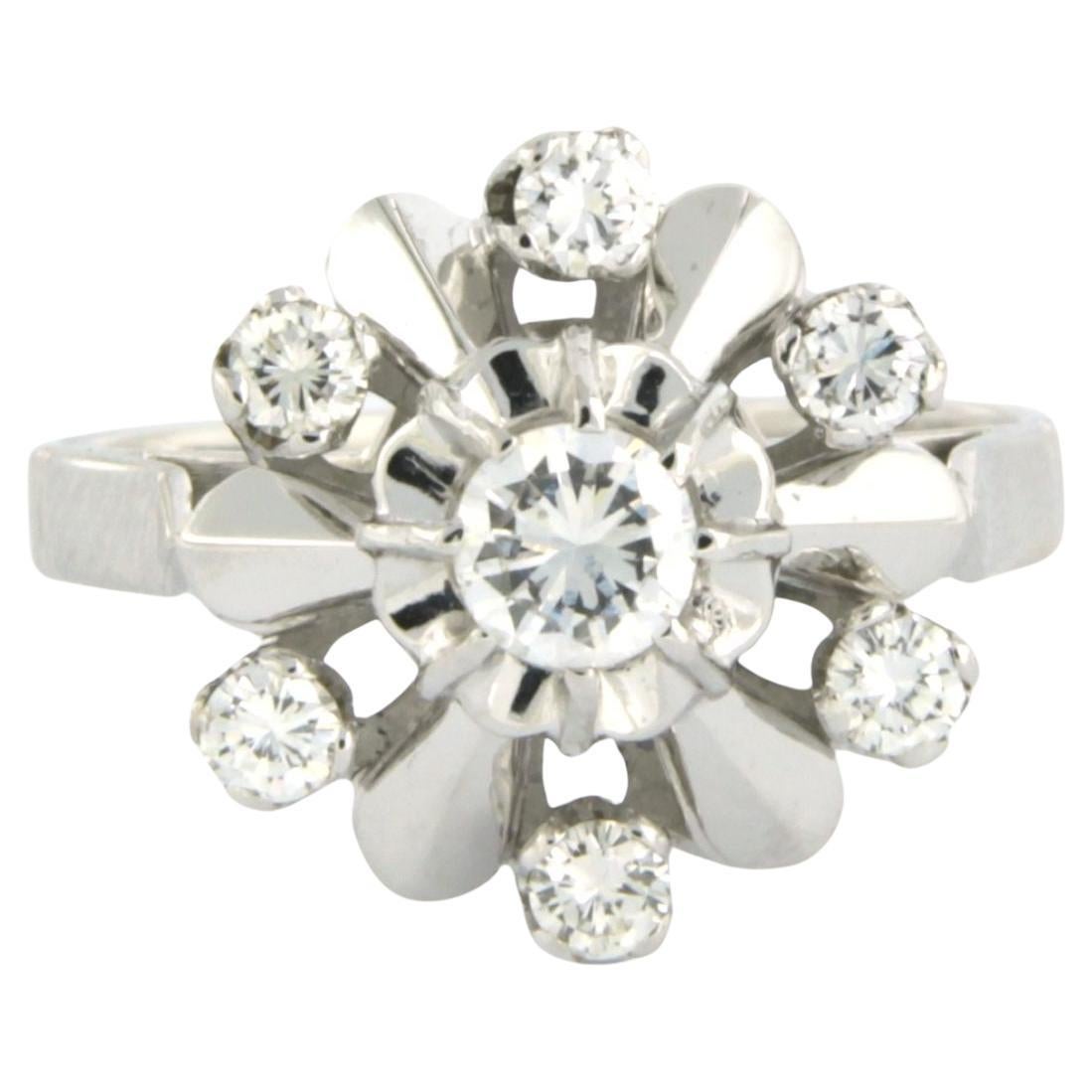 1.06 Carat Illusion Setting Diamonds Ring in 18K White Gold For Sale at ...