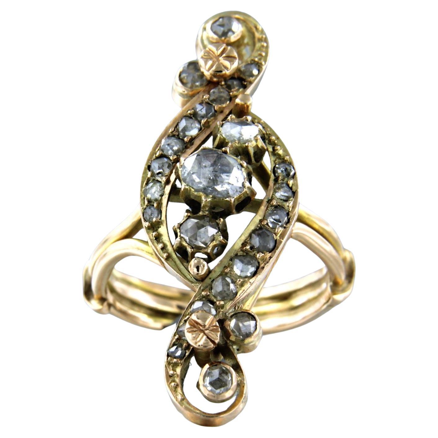Ring with diamond 14k gold For Sale at 1stDibs