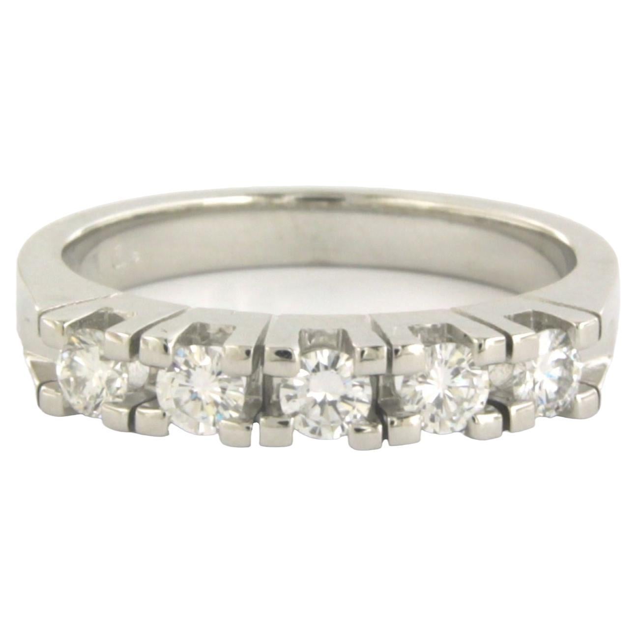 Eternity ring set with diamonds 14k white gold For Sale at 1stDibs