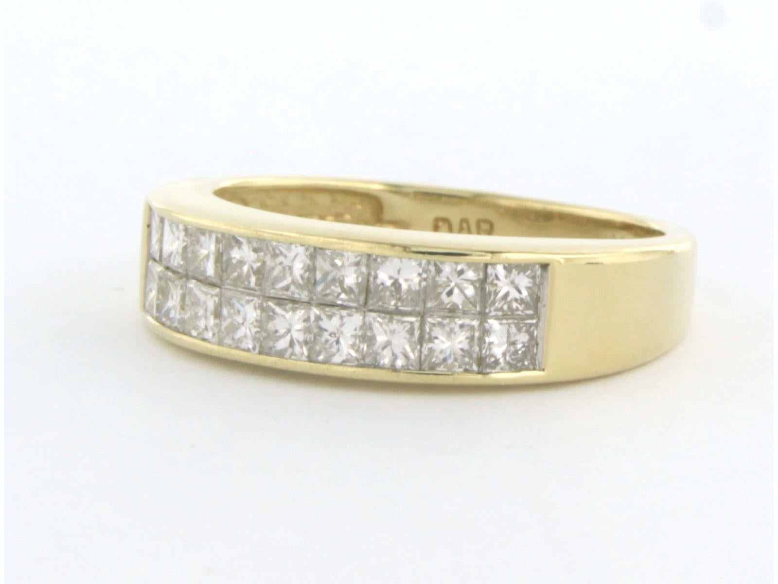 Ring with diamonds 14k yellow gold For Sale at 1stDibs