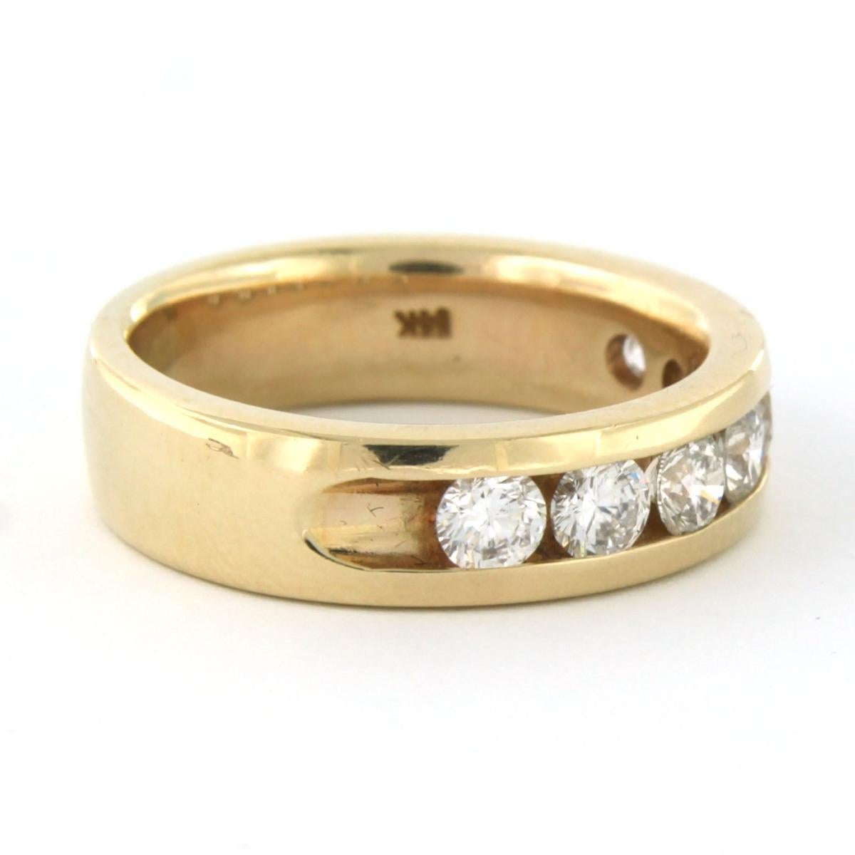 Ring with diamonds 14k yellow gold For Sale at 1stDibs