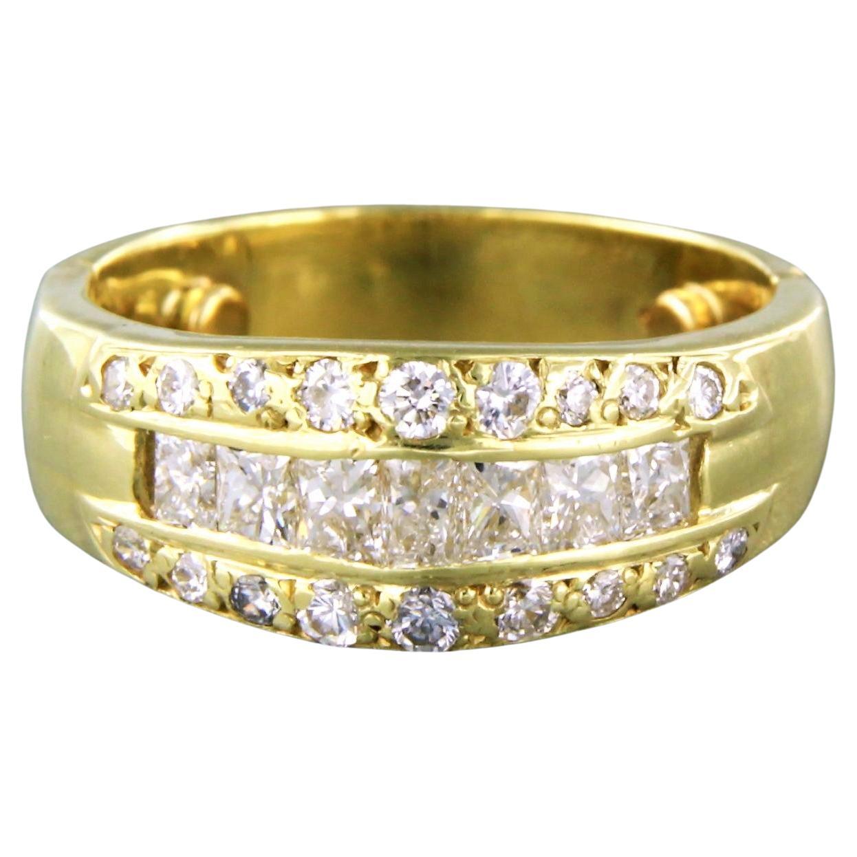 Customizable 14K Yellow Gold Concave Arch Ring with Diamonds For Sale ...