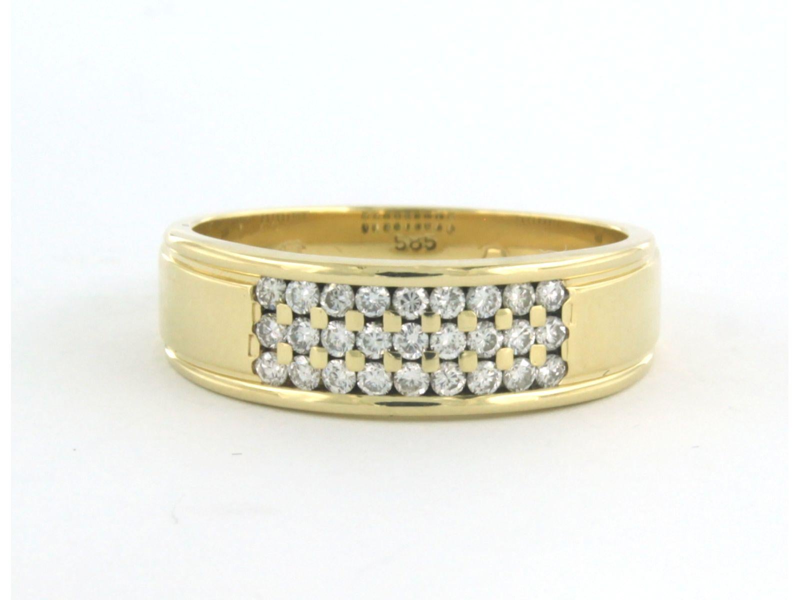 Customizable 14K Yellow Gold Concave Arch Ring with Diamonds For Sale ...