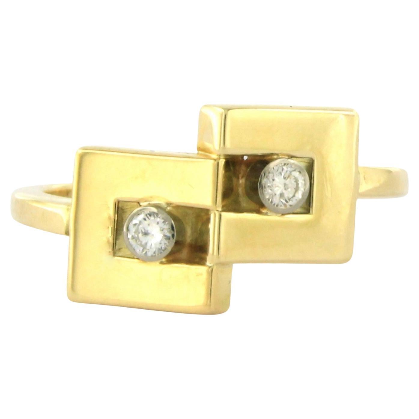 Customizable 14K Yellow Gold Concave Arch Ring with Diamonds For Sale ...