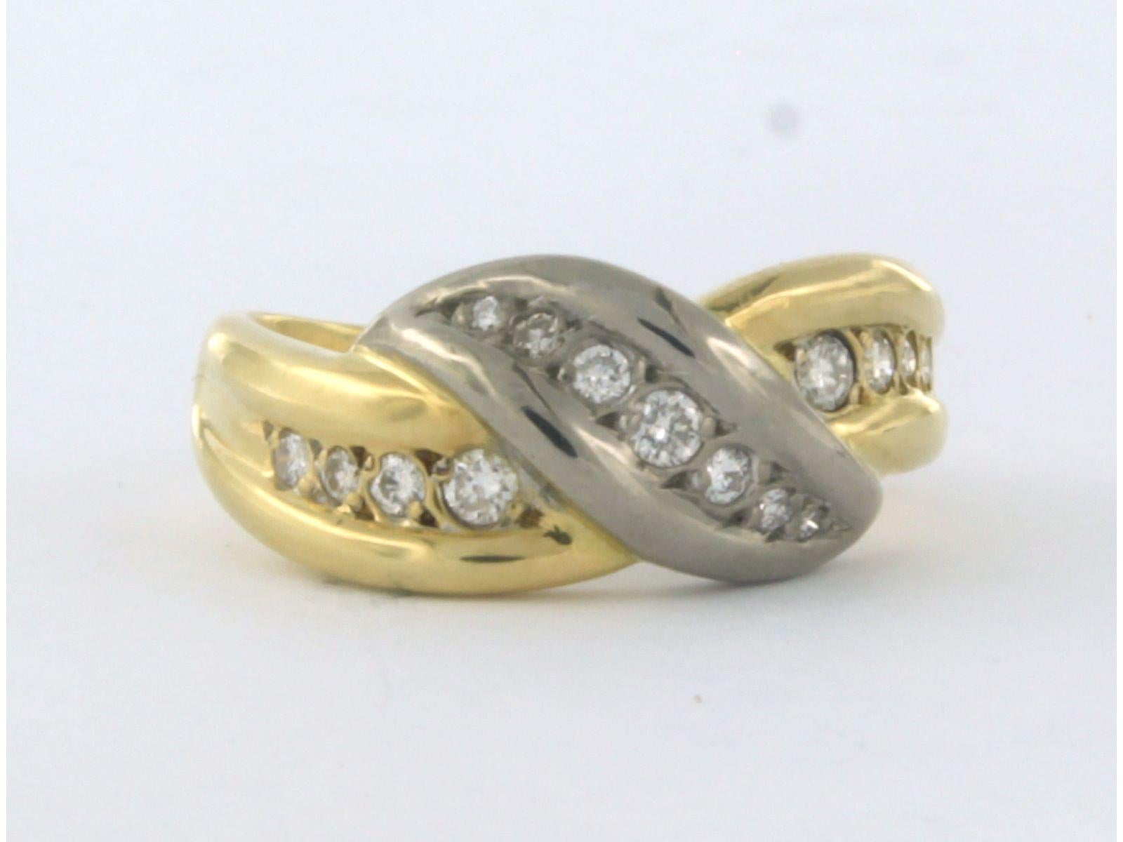 Ring with diamonds 18k bicolor gold For Sale at 1stDibs