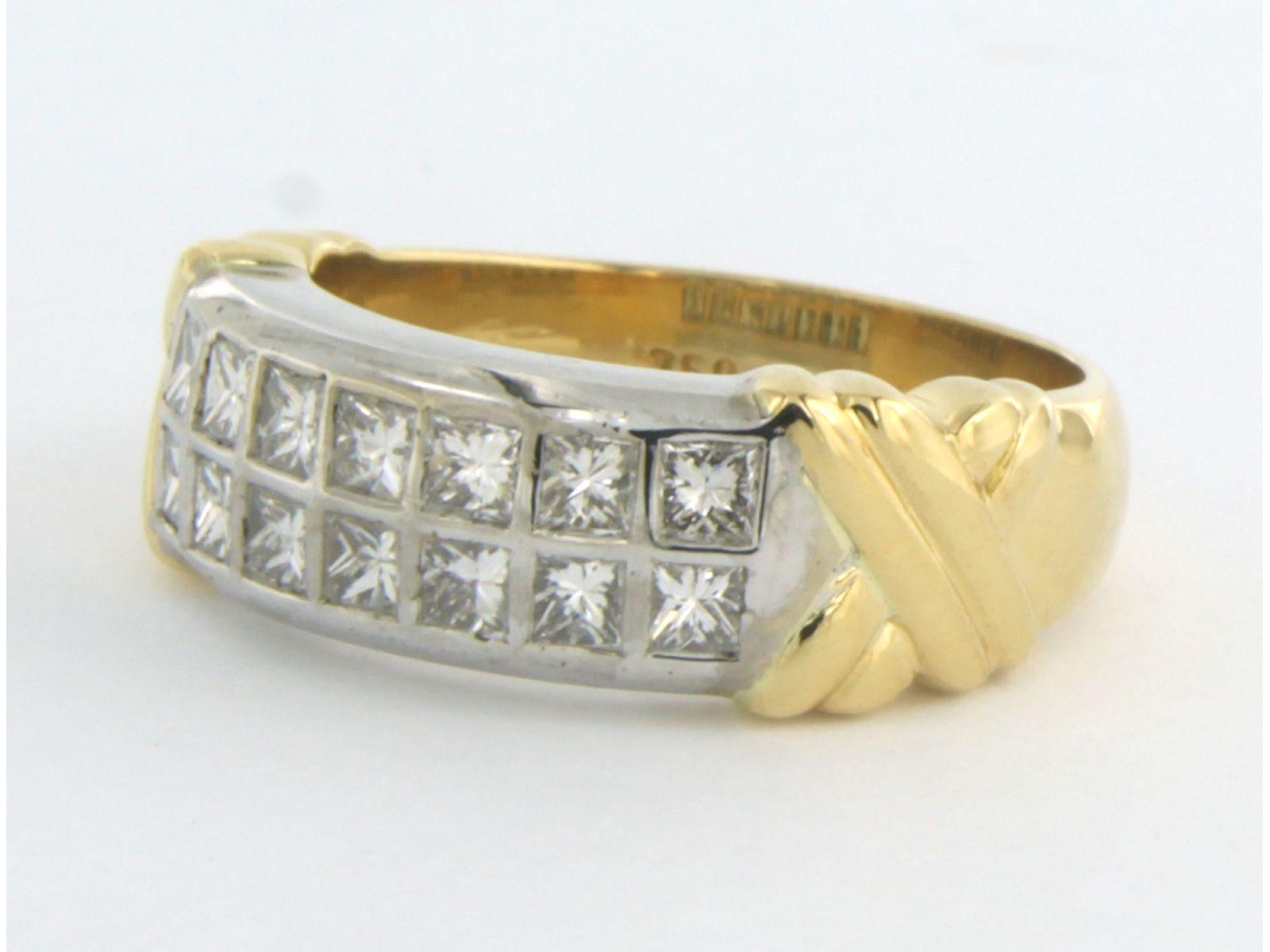 Ring with diamonds 18k bicolor gold For Sale at 1stDibs