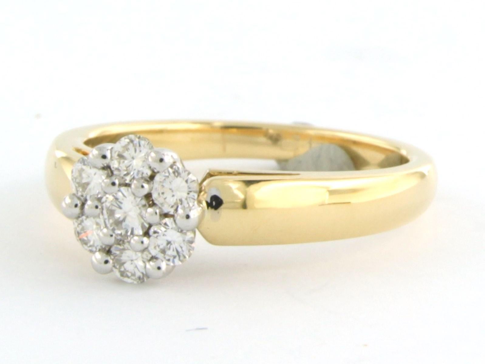 Ring with diamonds 18k bicolor gold For Sale at 1stDibs