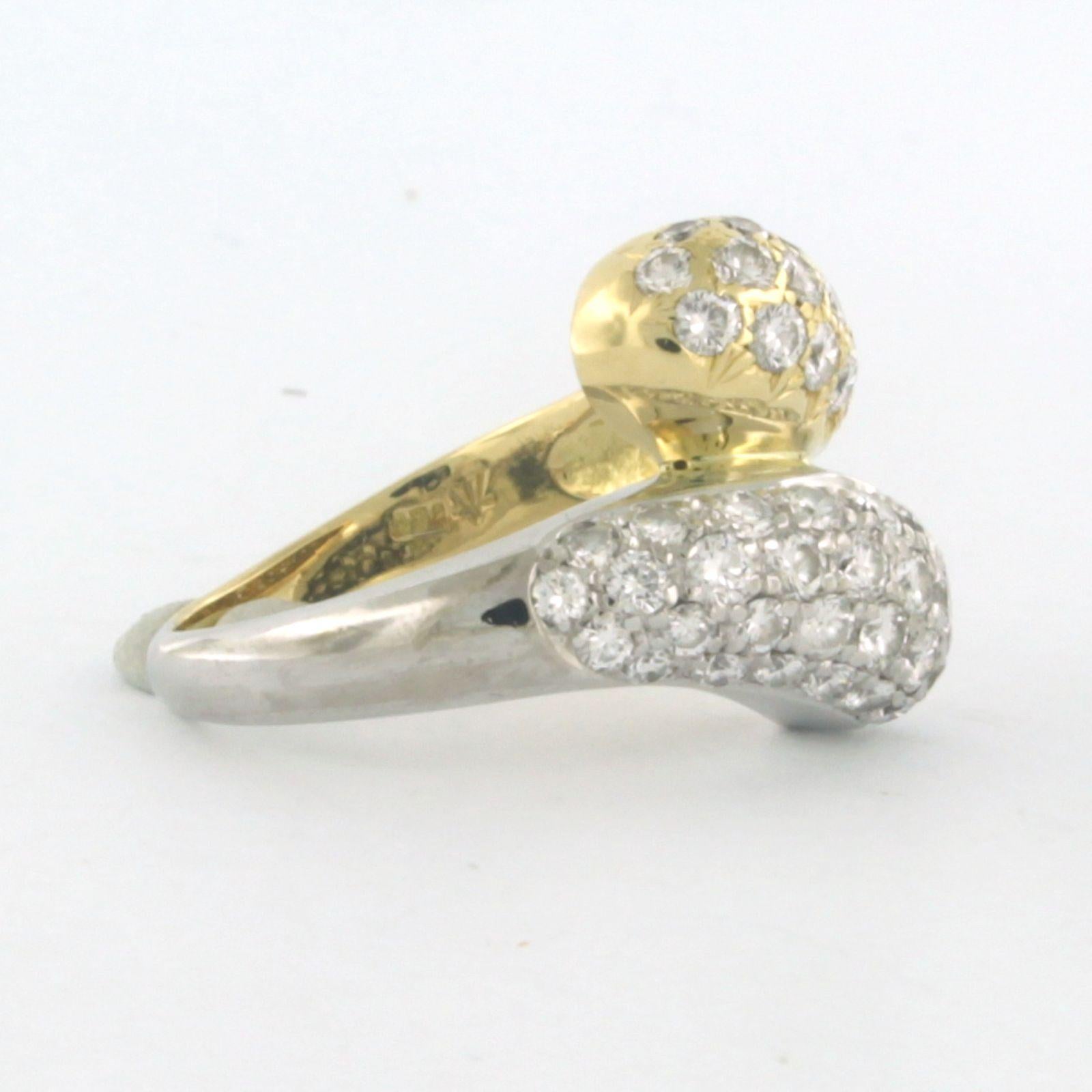 Ring with diamonds 18k bicolor gold For Sale at 1stDibs