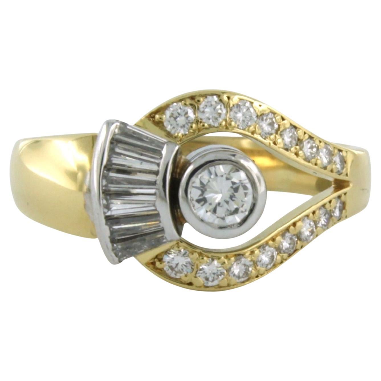 Ring with diamonds 18k bicolor gold For Sale at 1stDibs
