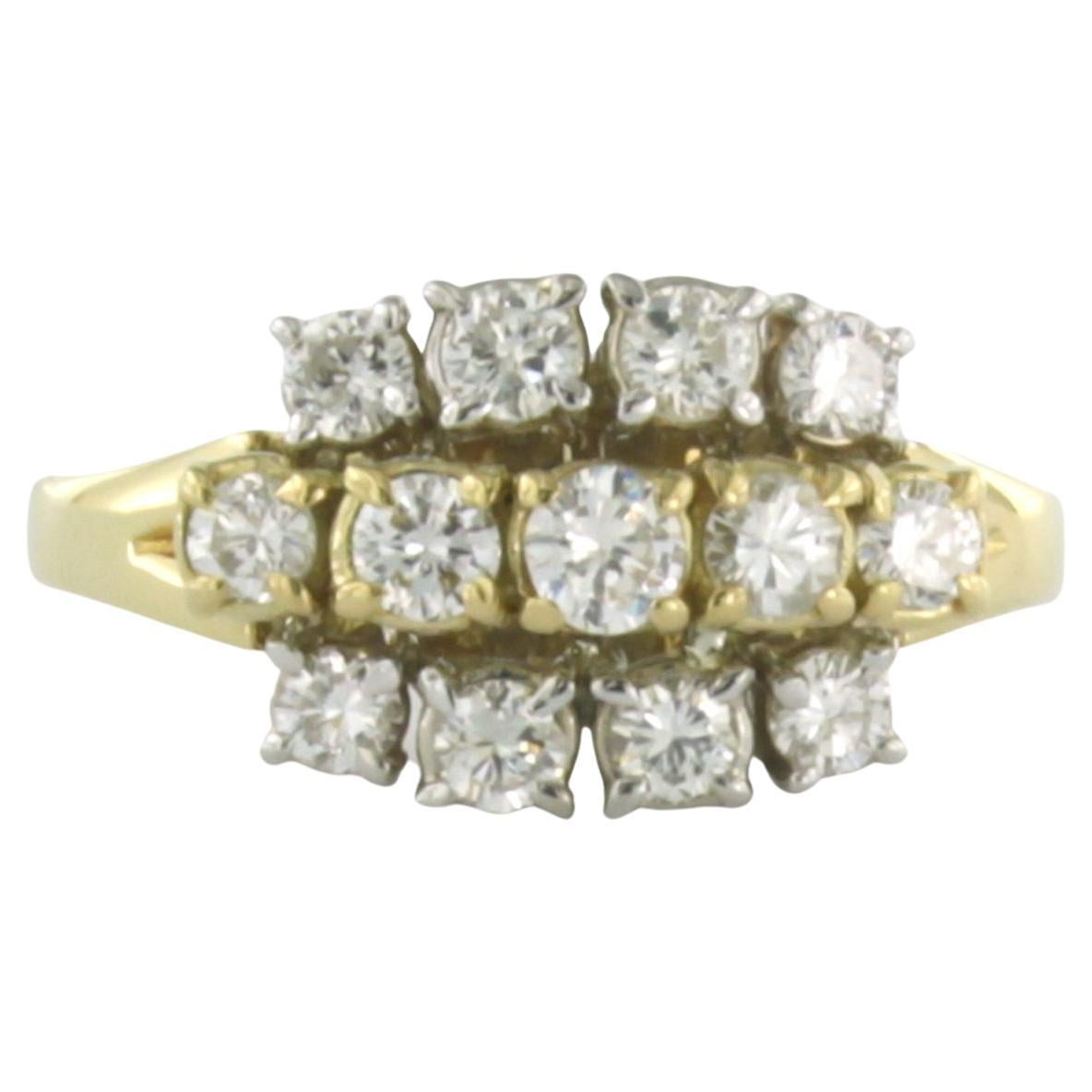 Ring with diamonds 18k bicolor gold For Sale at 1stDibs