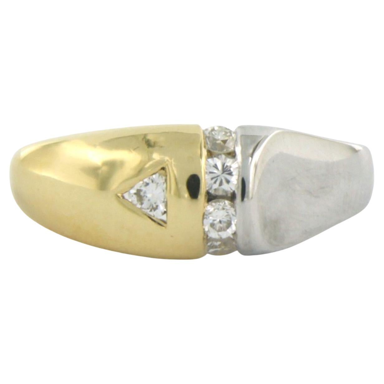 Ring with diamonds 18k bicolor gold For Sale at 1stDibs