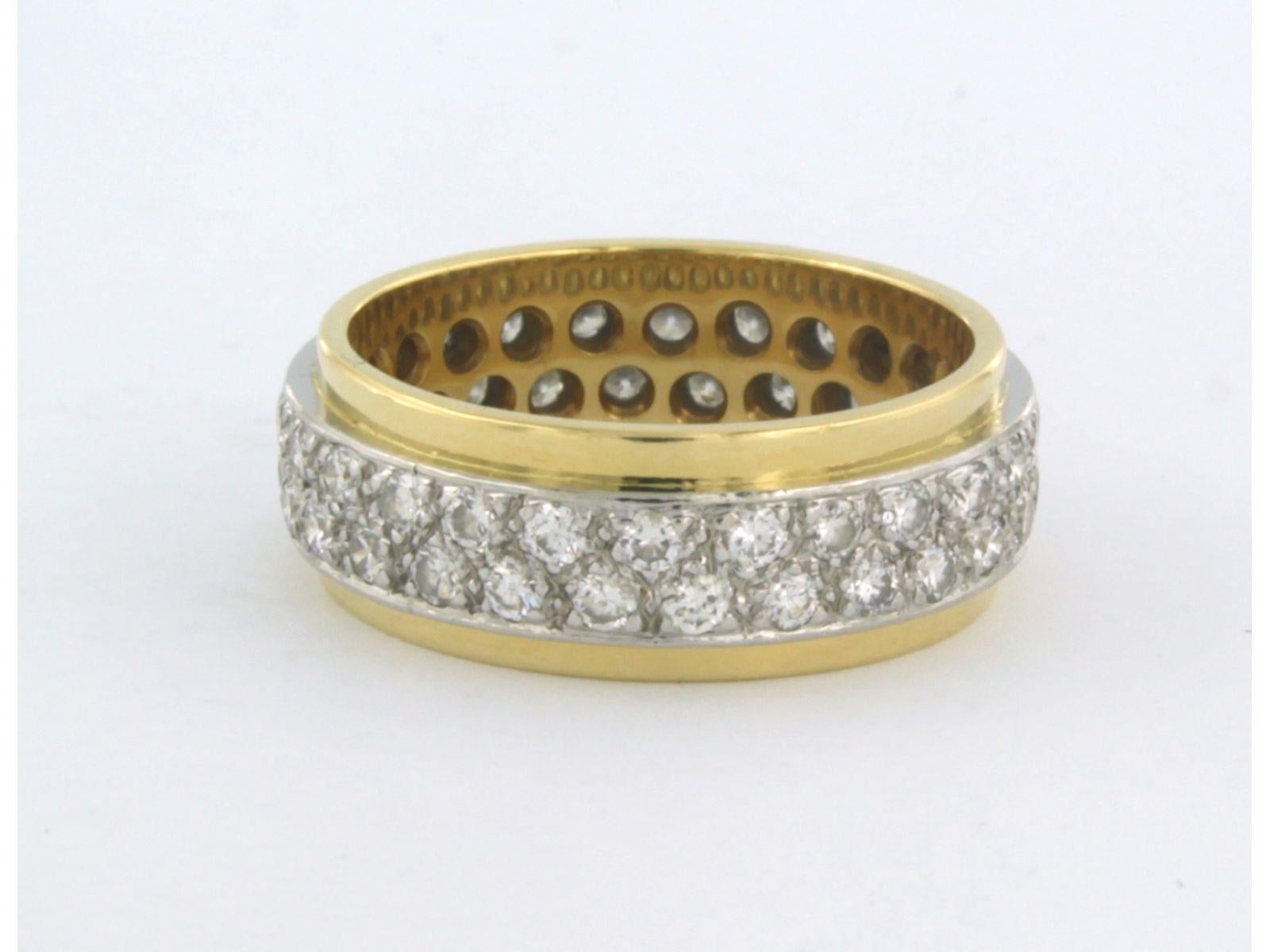 Ring with diamonds 18k bicolour gold For Sale at 1stDibs