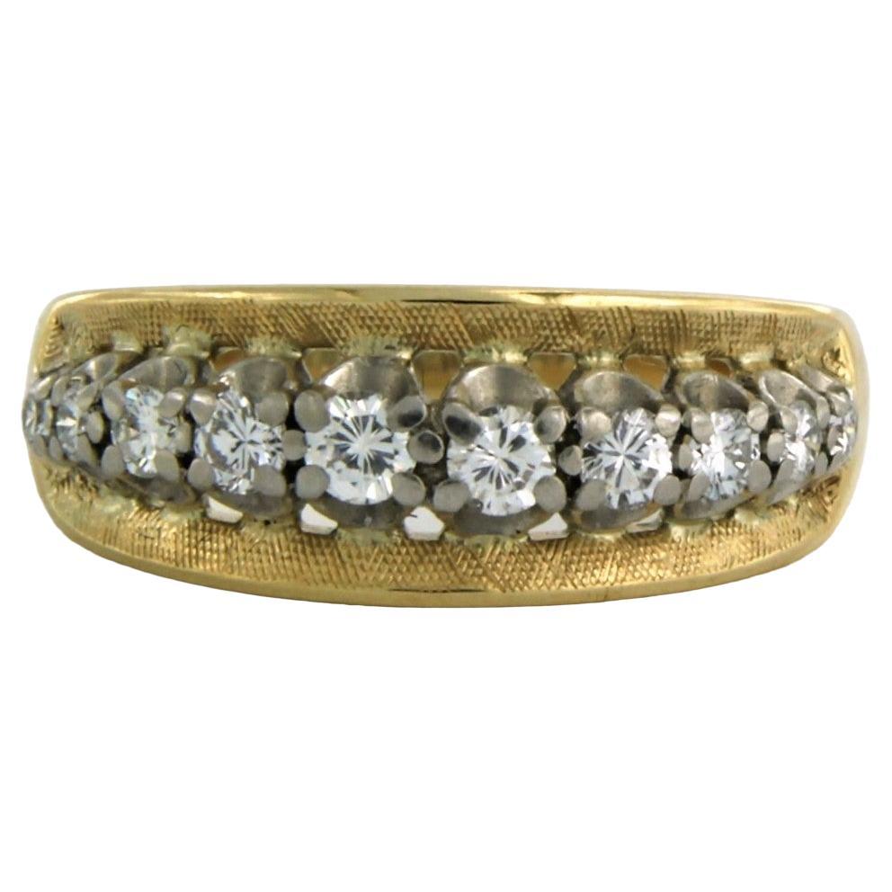 Ring with diamonds 18k bicolour gold For Sale at 1stDibs