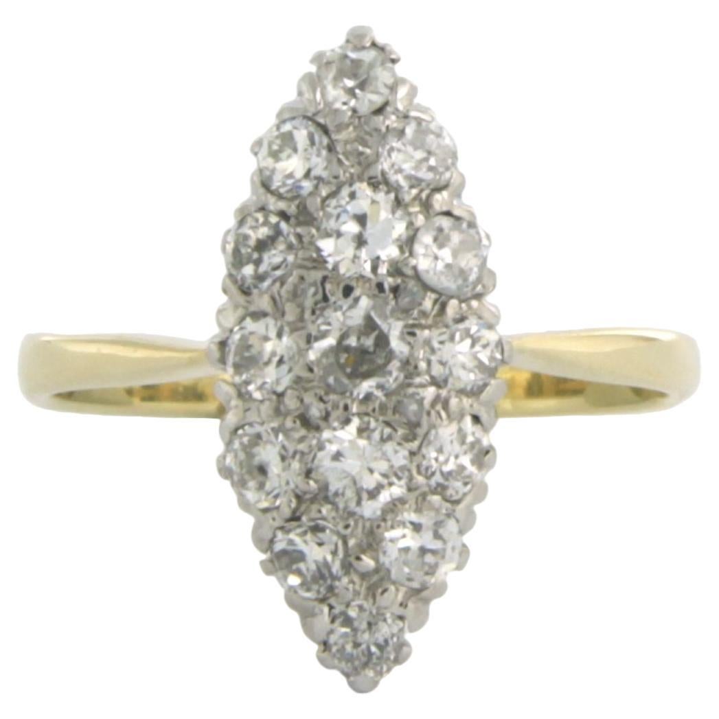 Ring set with diamonds 18k bicolour gold For Sale at 1stDibs
