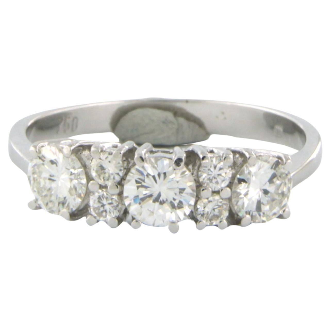 Ring with diamonds 18k white gold For Sale at 1stDibs