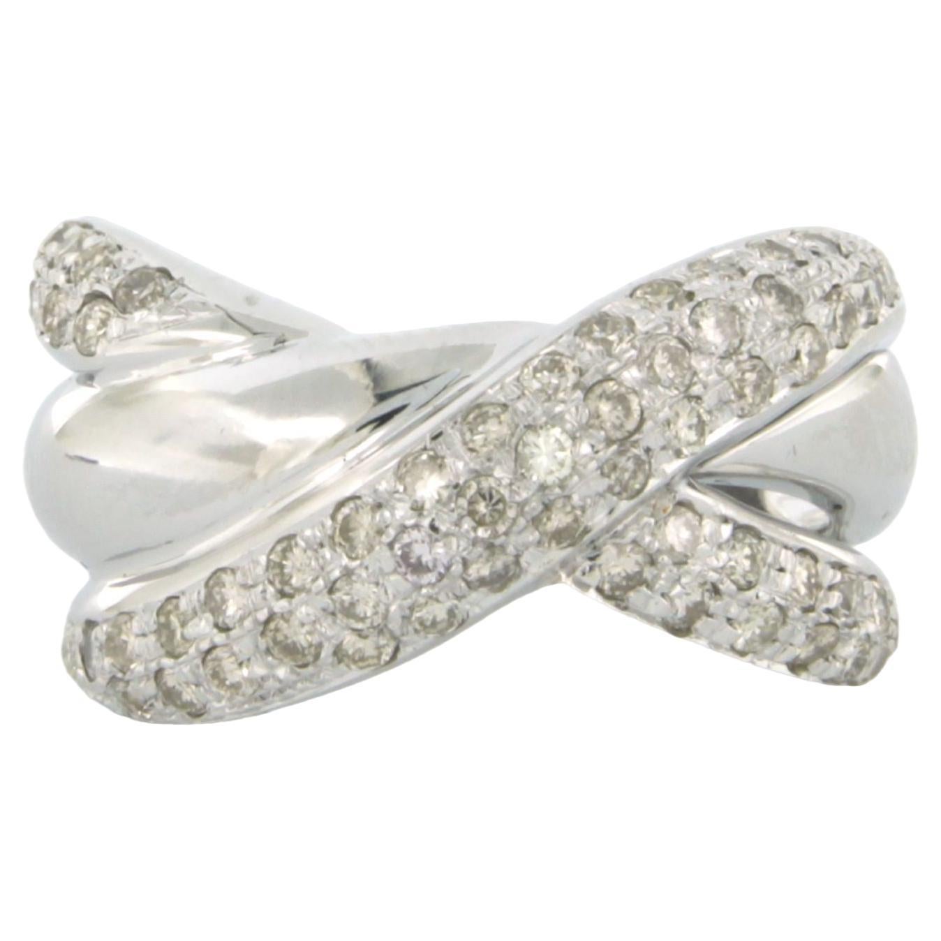 Ring with diamonds 18k white gold For Sale at 1stDibs