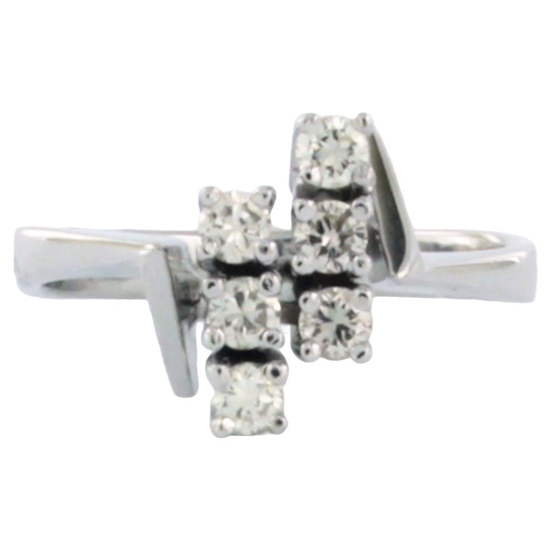 Tiffany and Co T Diamond and Turquoise Wire Ring 18k White Gold with Round Diamonds at 1stDibs ...