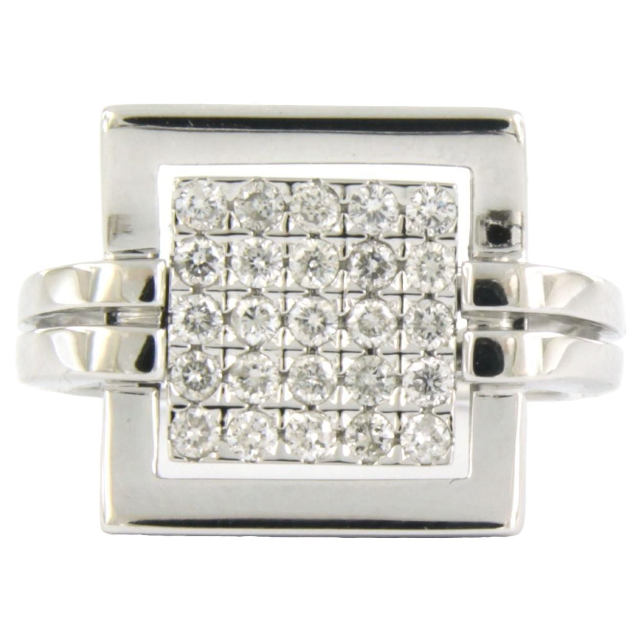 Ring with diamonds 18k white gold For Sale at 1stDibs
