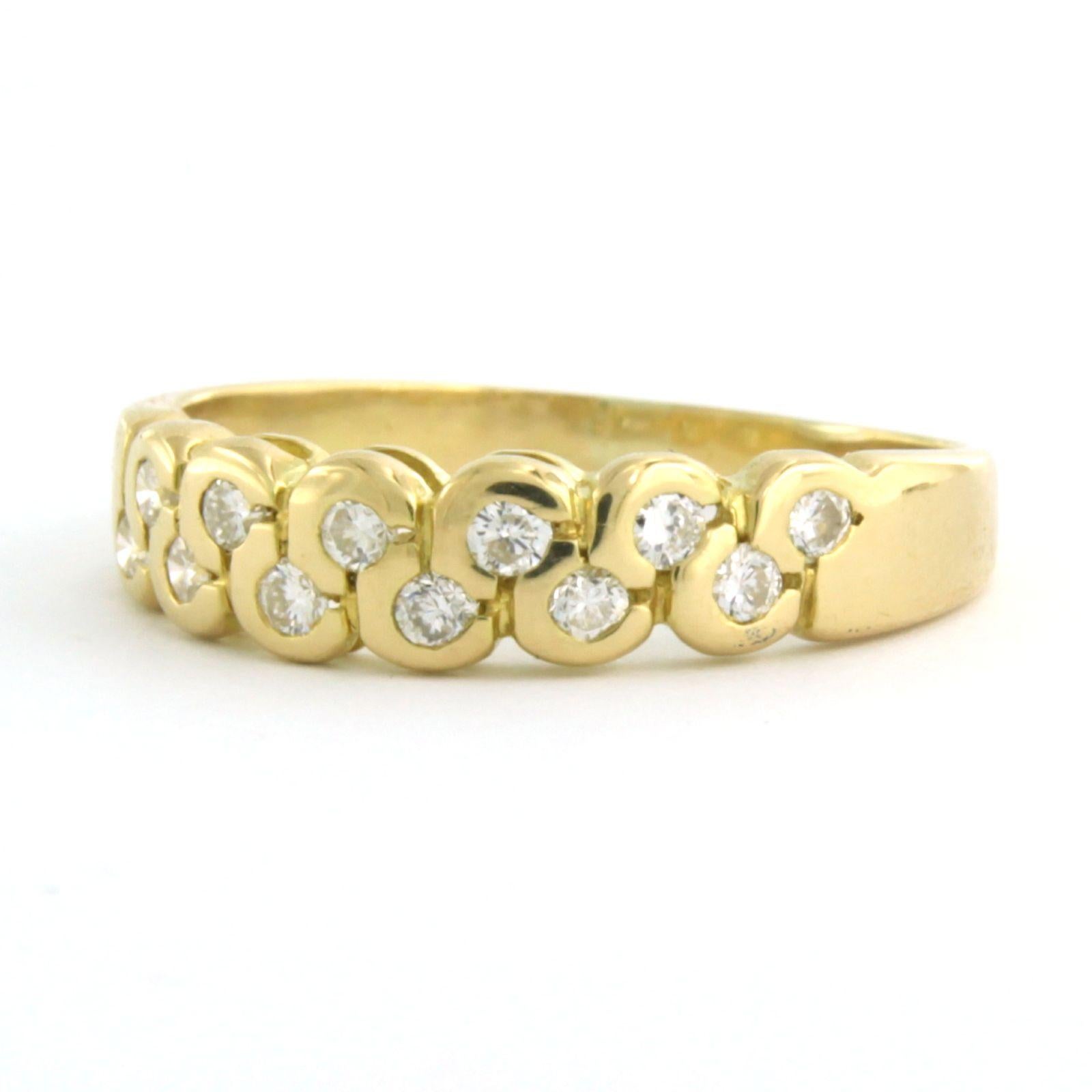 Ring with diamonds 18k yellow gold For Sale at 1stDibs