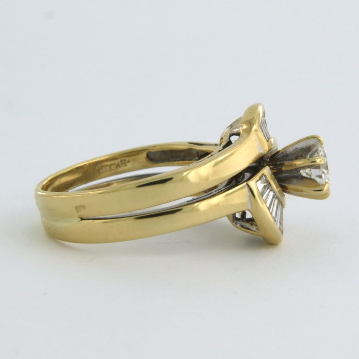 Ring with diamonds 18k yellow gold For Sale at 1stDibs