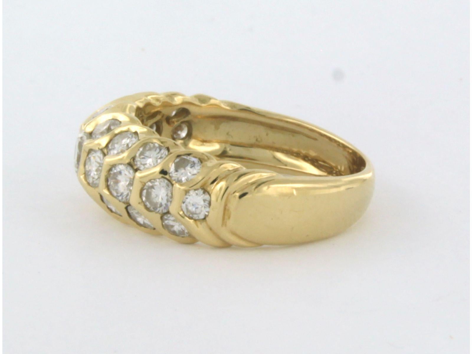 Ring with diamonds 18k yellow gold For Sale at 1stDibs