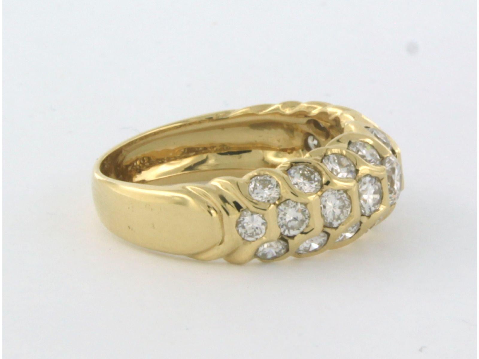 Ring with diamonds 18k yellow gold For Sale at 1stDibs