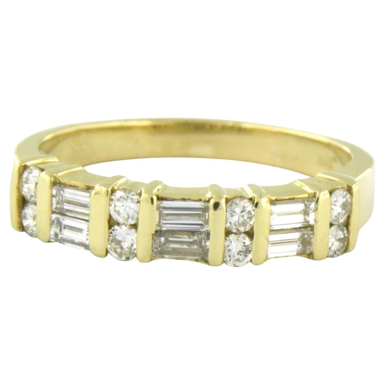 Ring sapphire and diamonds 18k yellow gold For Sale at 1stDibs