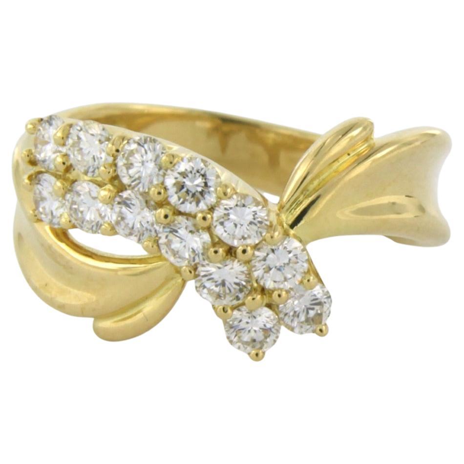 Ring with diamonds 18k yellow gold For Sale at 1stDibs