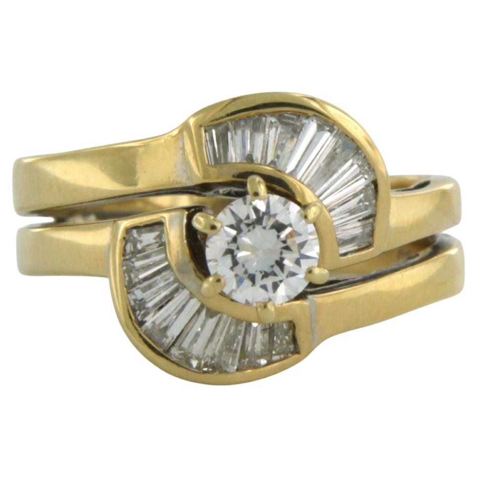Ring with diamonds 18k yellow gold For Sale at 1stDibs