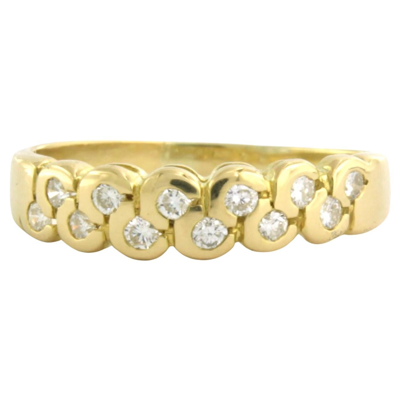 Ring Emerald Diamond 18k yellow gold For Sale at 1stDibs