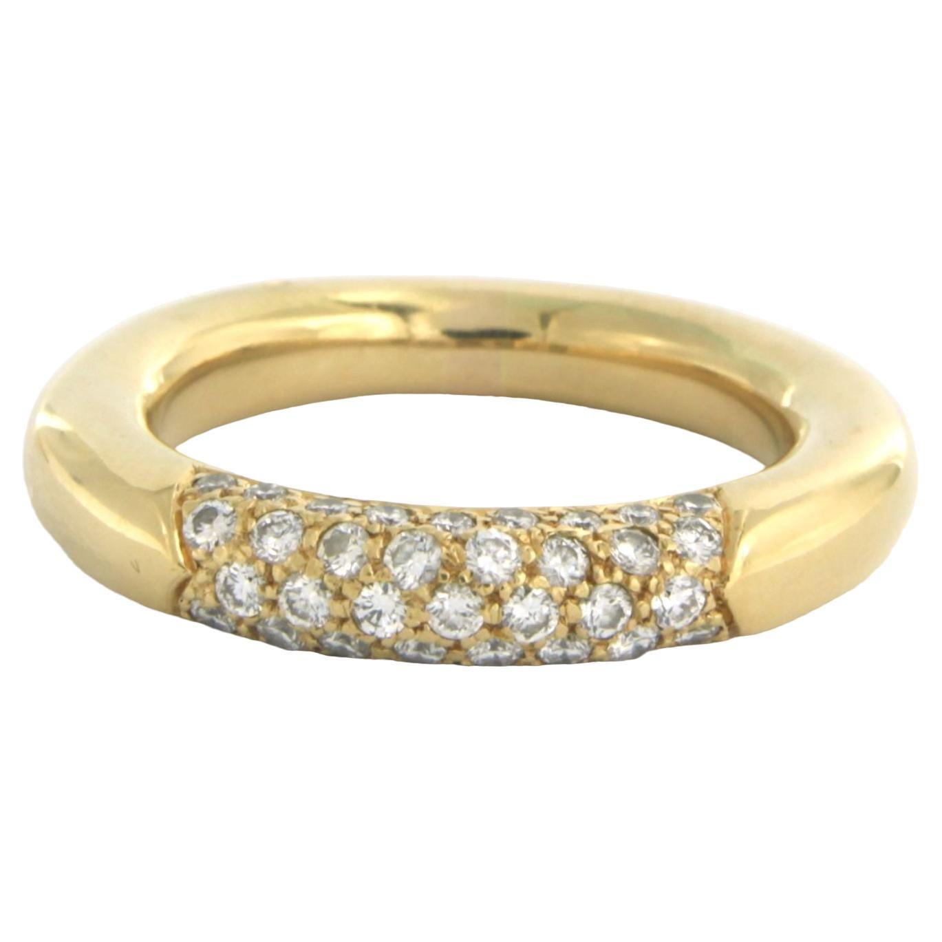 18k Yellow Gold Pave Band Ring with 0.57 Total Carat Natural Diamonds at 1stDibs
