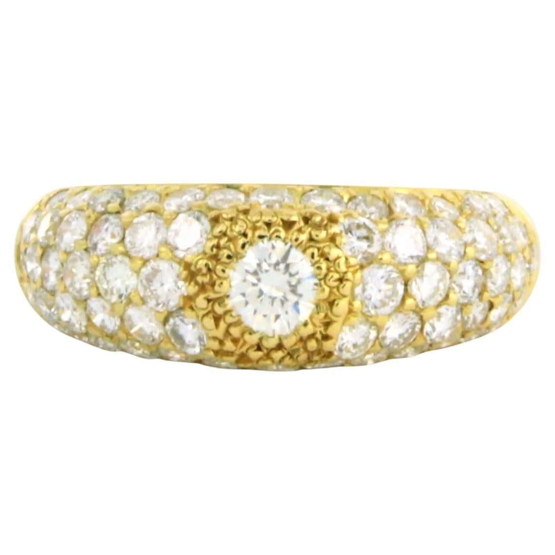 Ring with diamonds 18k yellow gold For Sale at 1stDibs