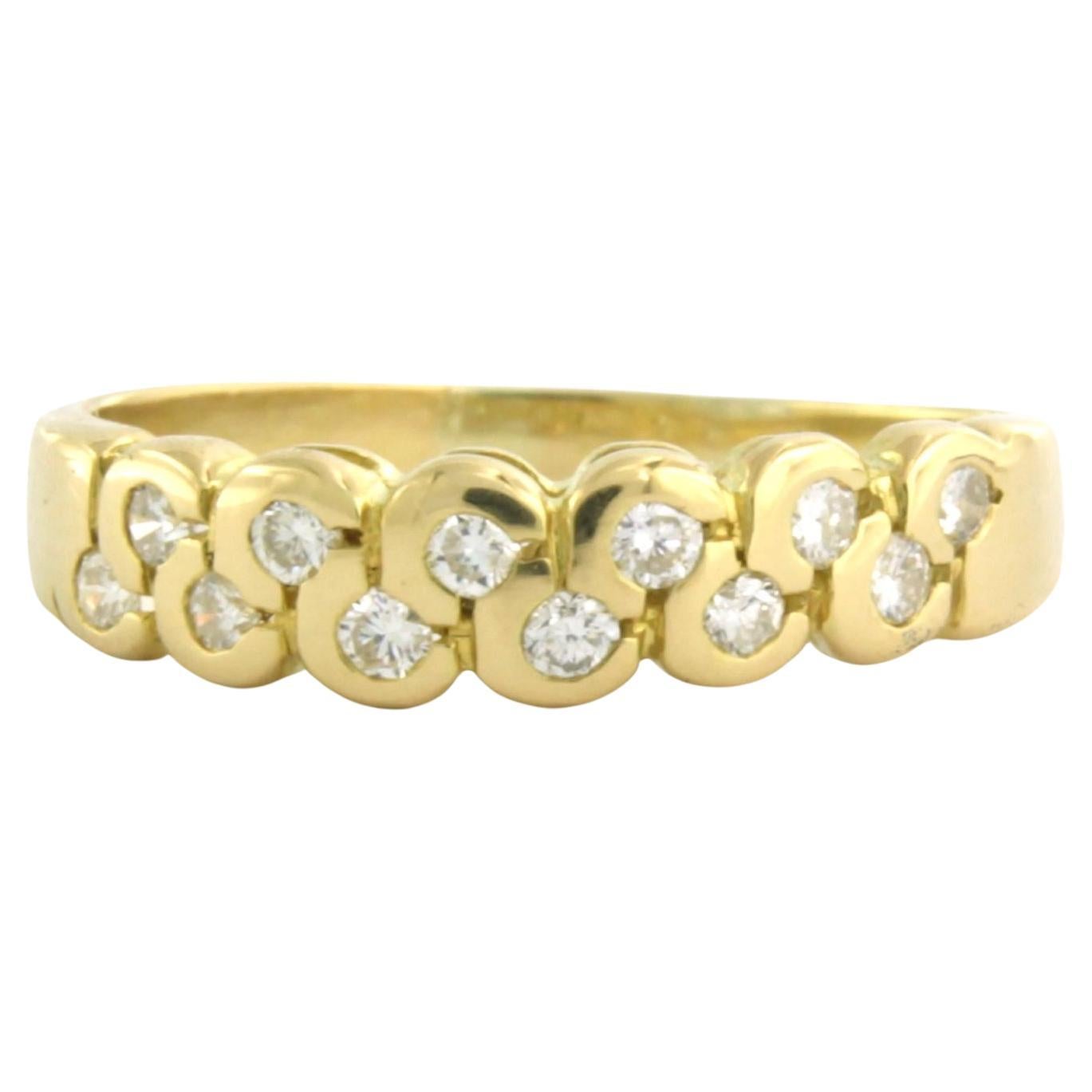Ring with diamonds 18k yellow gold For Sale at 1stDibs