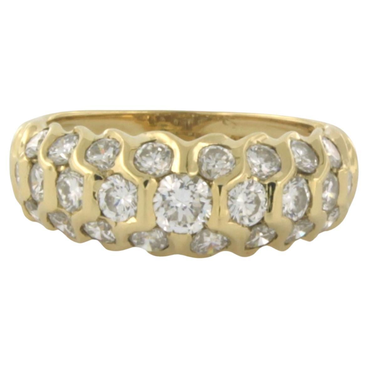 18K Yellow Gold Diamond Emerald and Angel Skin Coral Bumble Bee Ring at ...