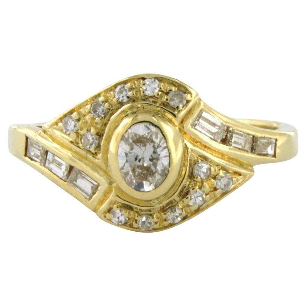 Ring with diamonds 18k yellow gold For Sale at 1stDibs