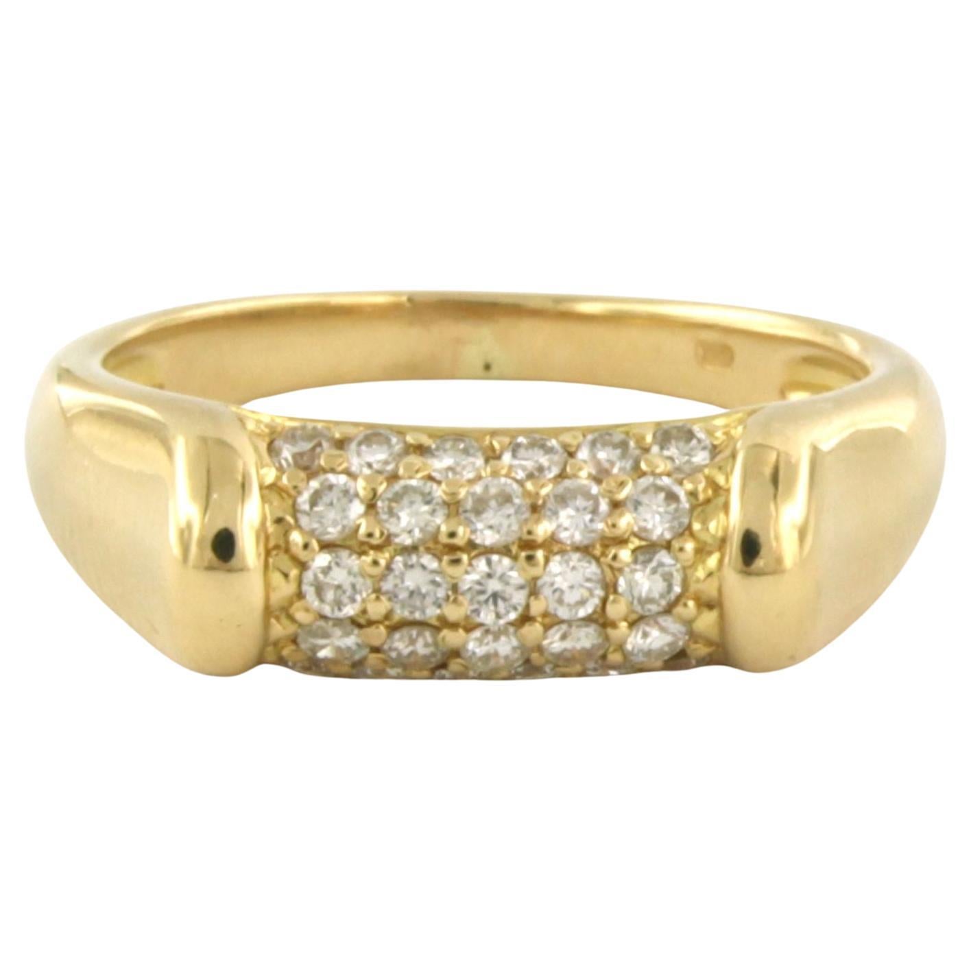 Ring with diamonds 18k yellow gold For Sale at 1stDibs