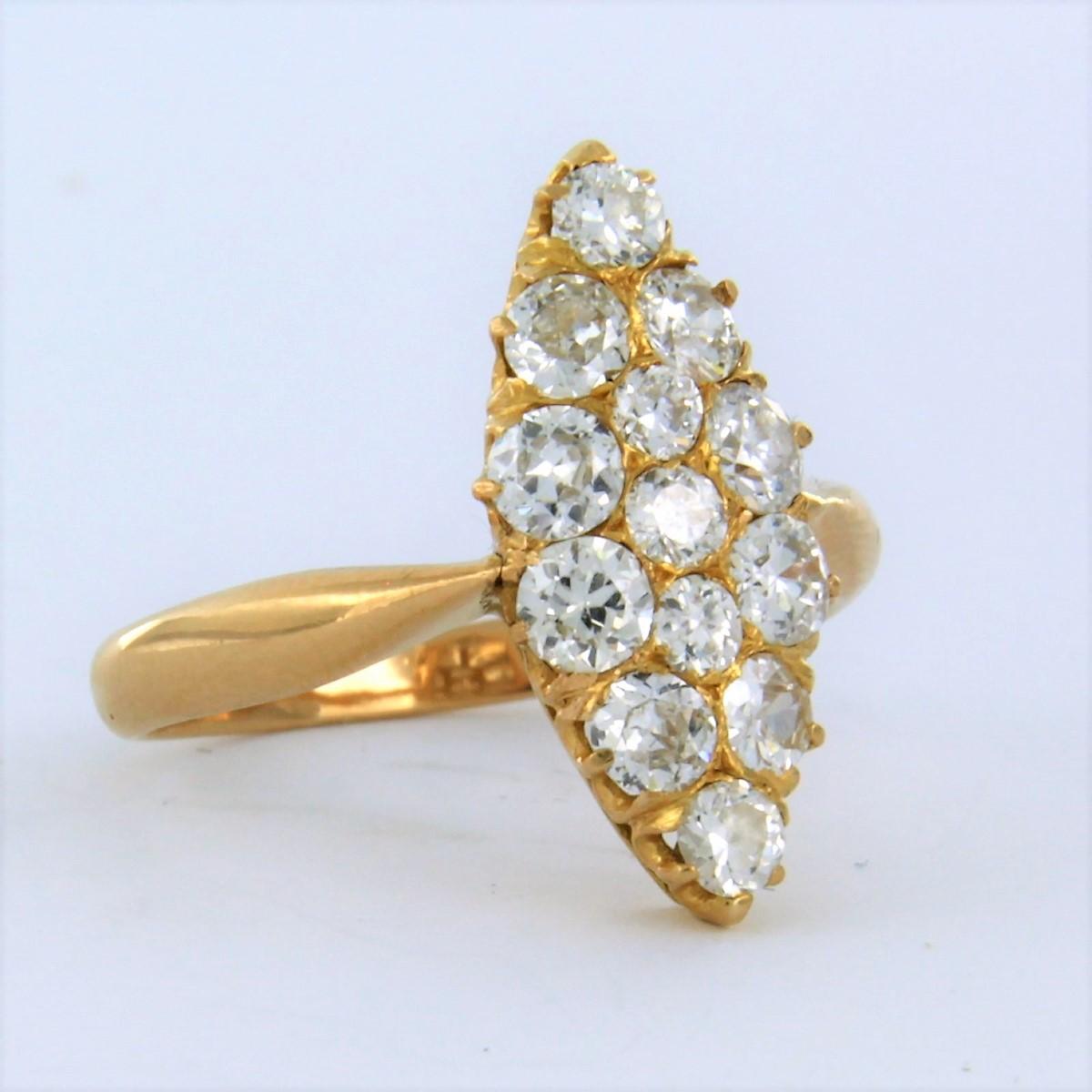 RIng with diamonds 20k pink gold For Sale at 1stDibs
