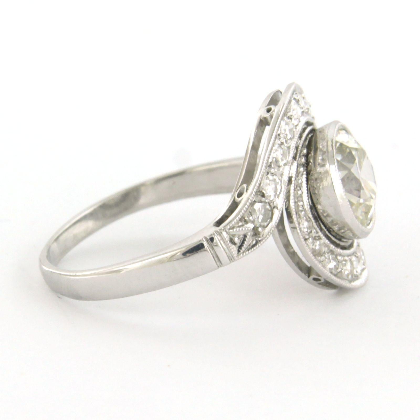 Ring with diamonds 950 Platinum For Sale at 1stDibs