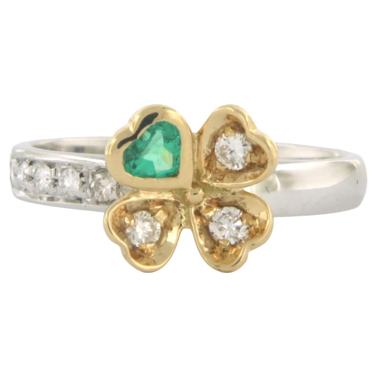 18K Yellow Gold Diamond Emerald and Angel Skin Coral Bumble Bee Ring at ...