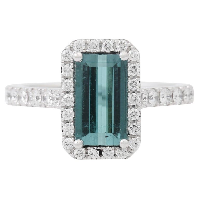 Ring with Fine Indigolite Tourmaline 2.18 Ct For Sale at 1stDibs