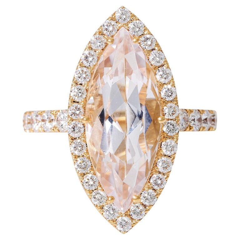 Ring with Fine Rose Quartz For Sale at 1stDibs